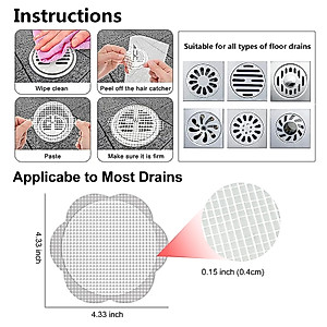 Shower Drain Hair Catcher Disposable Sink Drain Cover Mesh Stickers 25 Pack for Bathroom Bathtub,Kitchen Bathroom Drain Hair Catcher