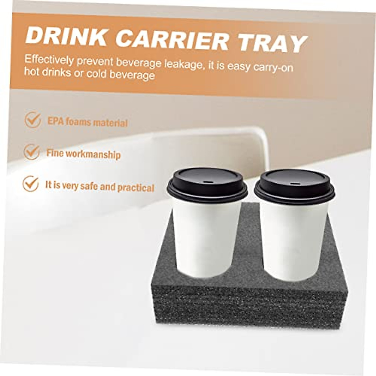 CIYODO 4pcs 4 Hole Cup Holder Car Gadgets Accesorios Auto Car Accessory Coffee Mug Hanger Coffee Cup Rack Outdoor Cup Tray Beverage Takeout Accessory Cup Fixing Holder Packing Trays Shelf