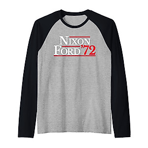 Nixon Ford Retro Election 1972 Raglan Baseball Tee
