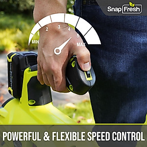 SnapFresh Cordless Leaf Blower - 550CFM Electric Leaf Blower Cordless with 4.0 Ah Battery and Fast Charger - 20V Lightweight Leaf Blower for Yard and Garden, Battery Operated Blower for Lawn Care