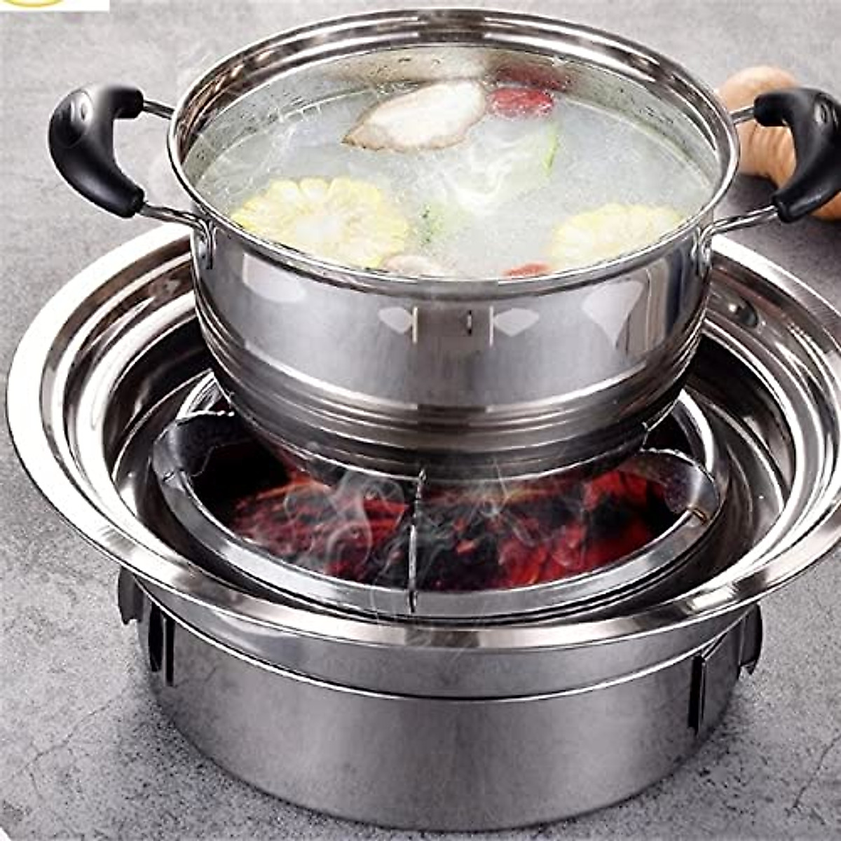 GEEKLLS Charcoal grills Stainless Steel Charcoal Barbecue Grill Household BBQ Grill Non-stick For Home Kitchen Outdoor Garden Barbecue Stove