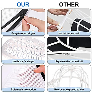 Hat Washer for Baseball Caps - 2 Pack Hat Washer for Washing Machine, Hat Cleaner, Hat Storage for Adult/Kid'S Hat Dishwasher Holder, Hat Protector Racks, Including 2 Pack Hat Bill Shaper, White