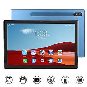 Digital Tablet, WiFi Tablet Dual Speakers 2 in 1 10.1 Inch for Android 12 with Keyboard for Reading for Video (US Plug)