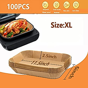 KBGRAX Air Fryer Liners for Ninja Smart XL Air Fryer,100PCS Disposable Parchment Paper Liners for Ninja FG551,IG601,IG651