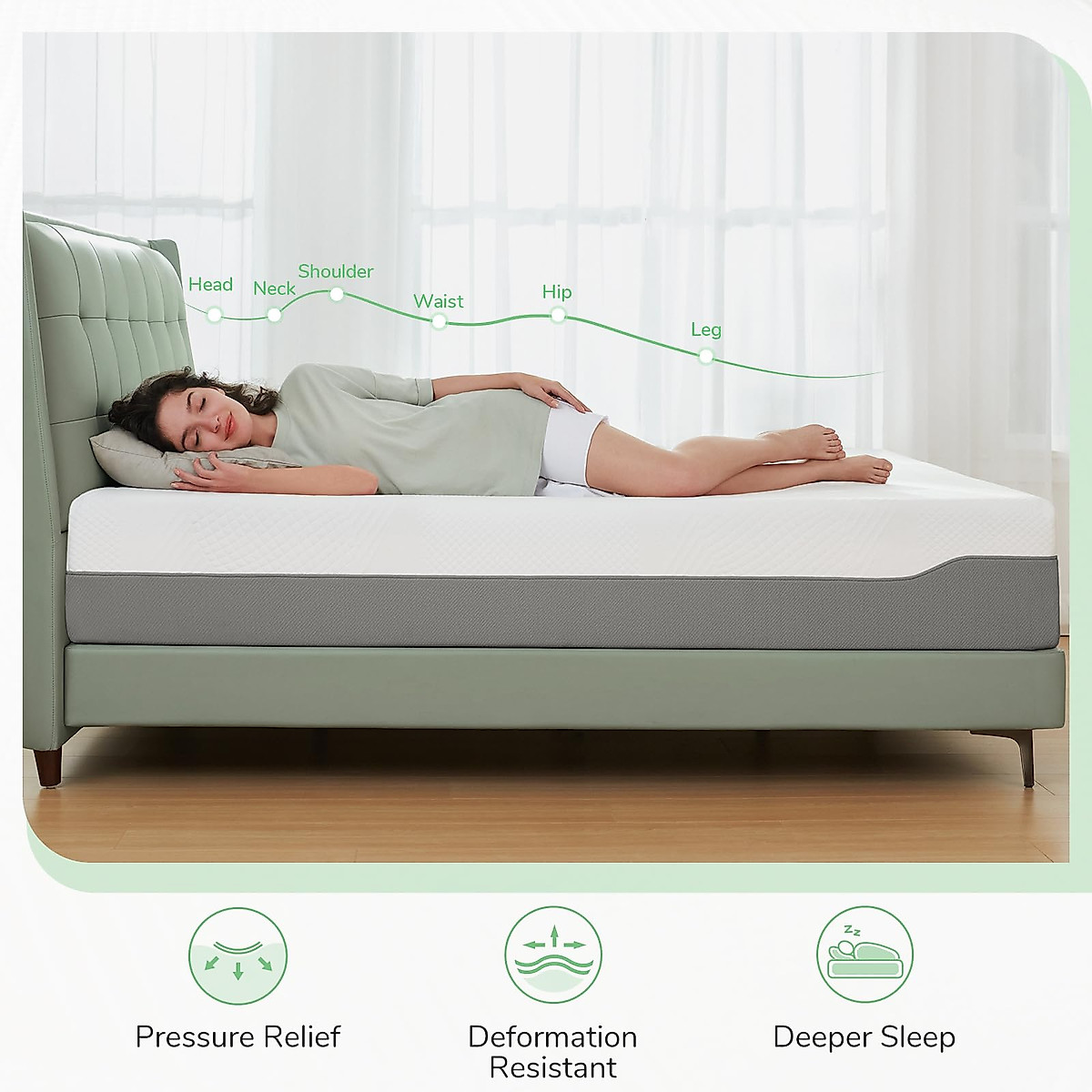 Novilla Queen Size Mattress, 12 Inch Foam Mattress in a Box, Gel Memory foam Mattress for Pressure Relief & Motion Isolation, Bed Mattresses with Medium Soft