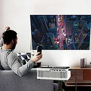LADIGASU HD Projector Home Projector Small Portable Mini Projector Supports HDMI on The Same Screen and Connected to Outdoor Mobile Power Supply