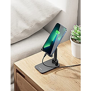 UGREEN Phone Stand Desk Foldable Holder Height Adjustable Cell Phone Cradle Dock Compatible with iPhone 14 Pro 14 Plus 13 Pro Max 12 11 SE XS XR 8 7Plus, Galaxy S23, and All Phones Black
