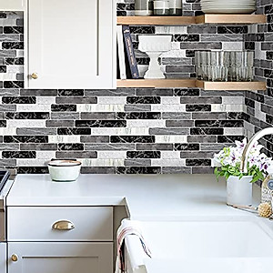 WENMER Peel and Stick Backsplash Wallpaper, Waterproof , Self Adhesive Removable Wallpaper for Kitchen Bathroom Backsplash, Tile Contact Paper for Countertop, 17.7"x 118"