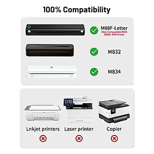 Phomemo US Letter Thermal Paper, Advanced Thermal Printing, Phomemo Thermal Paper for M08F-Letter, Brother PocketJet PJ762/PJ763MFi, HPRT MT800/MT800Q Printer, Size 8.5" x 11", 100 Sheets