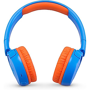 JBL JR 300BT On-Ear Wireless Bluetooth Headphones - Blue / Orange (Renewed)