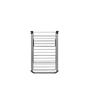 Brabantia HangOn Laundry Drying Rack with Garment Rail (82ft / Metallic Gray) Compact, Foldaway, Adjustable Indoor Stainless Steel Clothes Horse