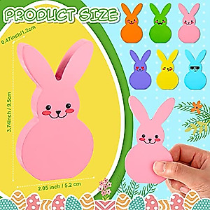 6 Pcs Easter Tray Table Decorations for Home Bunny Table Wooden Sign Cute Wood Tabletop Peeps Decor Bunny Cutout Spring Easter Tray Decorative Sign and Plaque Freestanding Craft for Party Office