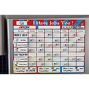Alomar Kids Chore Chart for Multiple Kids - Magnetic Dry Erase Responsibility Chart for Daily Routine Reward System - Great for 1 or Multiple Children - with Bonus Stars and Chore Ideas! - 16" x 12"