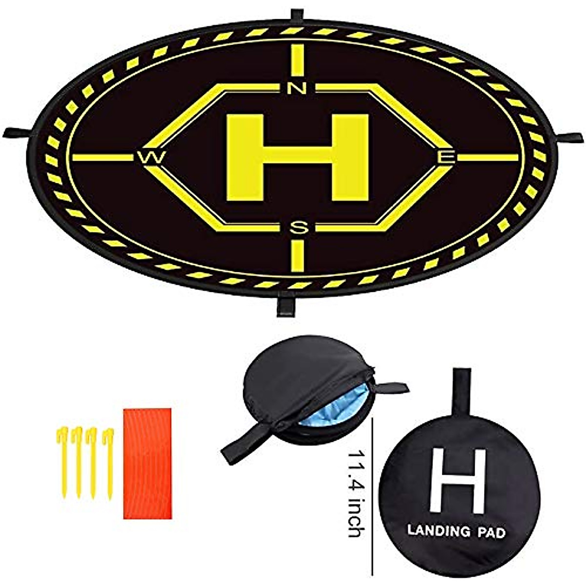 Fstop Labs 36 inch RC Drone Waterproof Collapsible Foldable Landing Pad for DJI Tello Mavic 2 Zoom Air Pro Platinum Phantom 3 4 Spark Accessories High Contrast