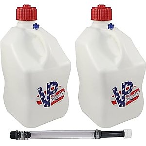 VP Racing Fuels 5-Gallon Square Motorsport Utility Container Patriotic with 14" Standard Hose (2 Pack)