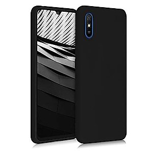 kwmobile Case Compatible with Xiaomi Redmi 9A / 9AT Case - Soft Slim Protective TPU Silicone Cover - Black Matte