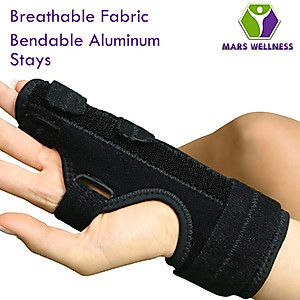 MARS WELLNESS Boxer Fracture Splint - 4th or 5th Metacarpal Splint Hand and Finger Brace - Broken Fingers, Wrist, Pinky and Hand Immobilizer - Small/Medium