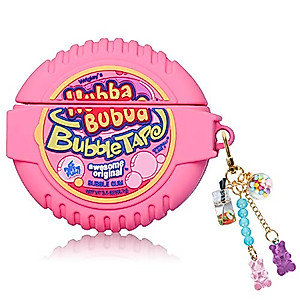 Lupct for Airpod Pro 2019/Pro 2 Gen 2022 Silicone Case, Cartoon Cute Food Air Pods Cover Kids Girls Women Funny Headphone Fun Cool Kawaii Keychain Cases for AirPods Pro (Hubba Bubba Bubble Tape)