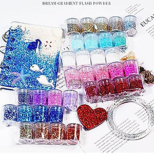 ✪ Various Craft Glitter Powder Suitable for Resin Crafts Body Face and Nails