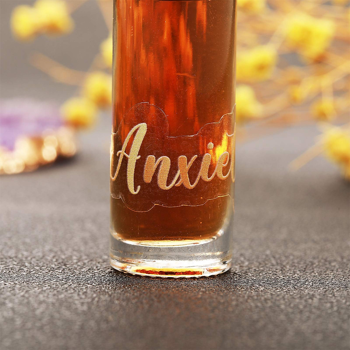 7 Sheets Essential Oil Labels Stickers, Adhesive Letter Labels Oil Roller Bottles Lip Oil Tubes Waterproof Stickers Essential Oil Accessories Water-Proof Roller Bottle Label Decoration (Gold)