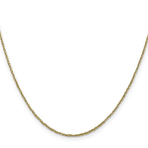 IceCarats 14K Yellow Gold 1.1mm Rope Chain Twisted Link Necklace 18 inch