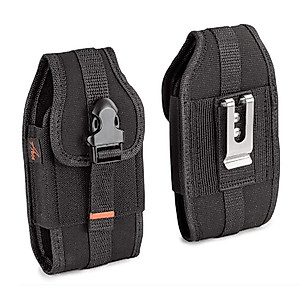 Agoz Motorola Edge 30 Fusion, ThinkPhone, Moto Z4 Moto Z3 Play Z2 Force Moto Z2 Play Holster, Heavy Duty Rugged Carrying Belt Clip Case Pouch with Metal Clip, Belt Loops, Card Holder, Front Buckle