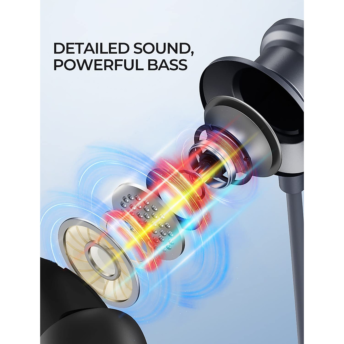 Bluetooth 5.2 Neckband Headphones Around the Neck Bluetooth Earphones with 35H Playtime, Noise Cancelling Wireless Neckband Earbuds USB-C Fast Charging/IPX8 Waterproof/Magnetic Design, for Sport