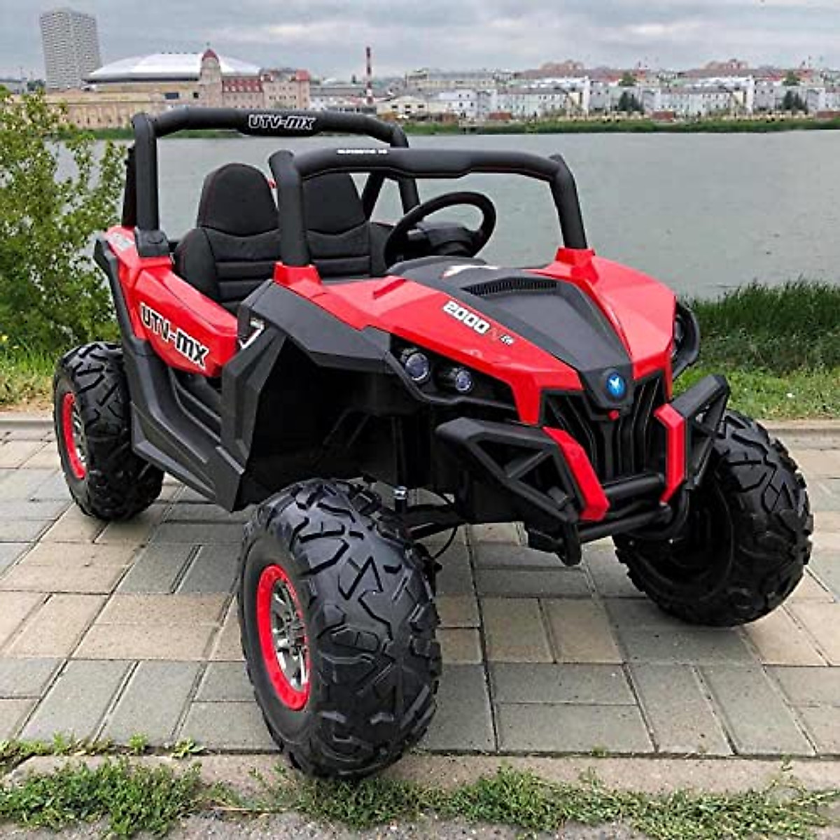4X4 2022 Upgraded Kids Electric Ride on car RC Remote Power Wheel 24v XL Buggy Style Kids Ride on car RZR 2 Adjustable seats 24VOLT Rubber Tires Holds 160 lb mp3 Bluetooth 9 mph