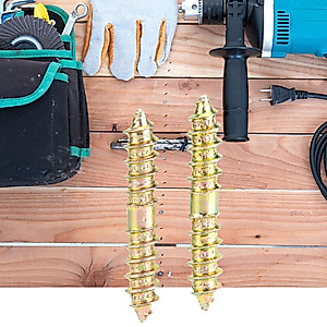 20Pcs 5x30mm Dowel Screw, Iron Double Ended Screw Zinc Plating Self-Tapping Thread Screw for Industrial Woodworking