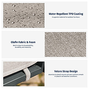 EAST OAK 4-Piece Patio Furniture Set, Outdoor Patio Set, 4.7inch Removable & Washable Deep Seating Cushion, 2024 Upgrade Outside Conversation Sets, Dark Grey & Griege