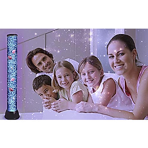 Lightahead Extra Large 32 Inches LED Fantasy Bubble Fish Tube Fake Aquarium with 7 Color Light Effects & Remote Control. The Ultimate Sensory Lamp.