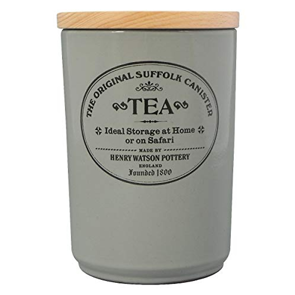 Henry Watson Airtight Tea Canister in Dove Grey, Made in England