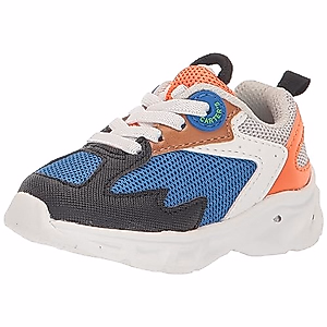 Carter's Kids Adusa Light-Up Sneaker, Blue/Orange, 7 US Unisex Toddler