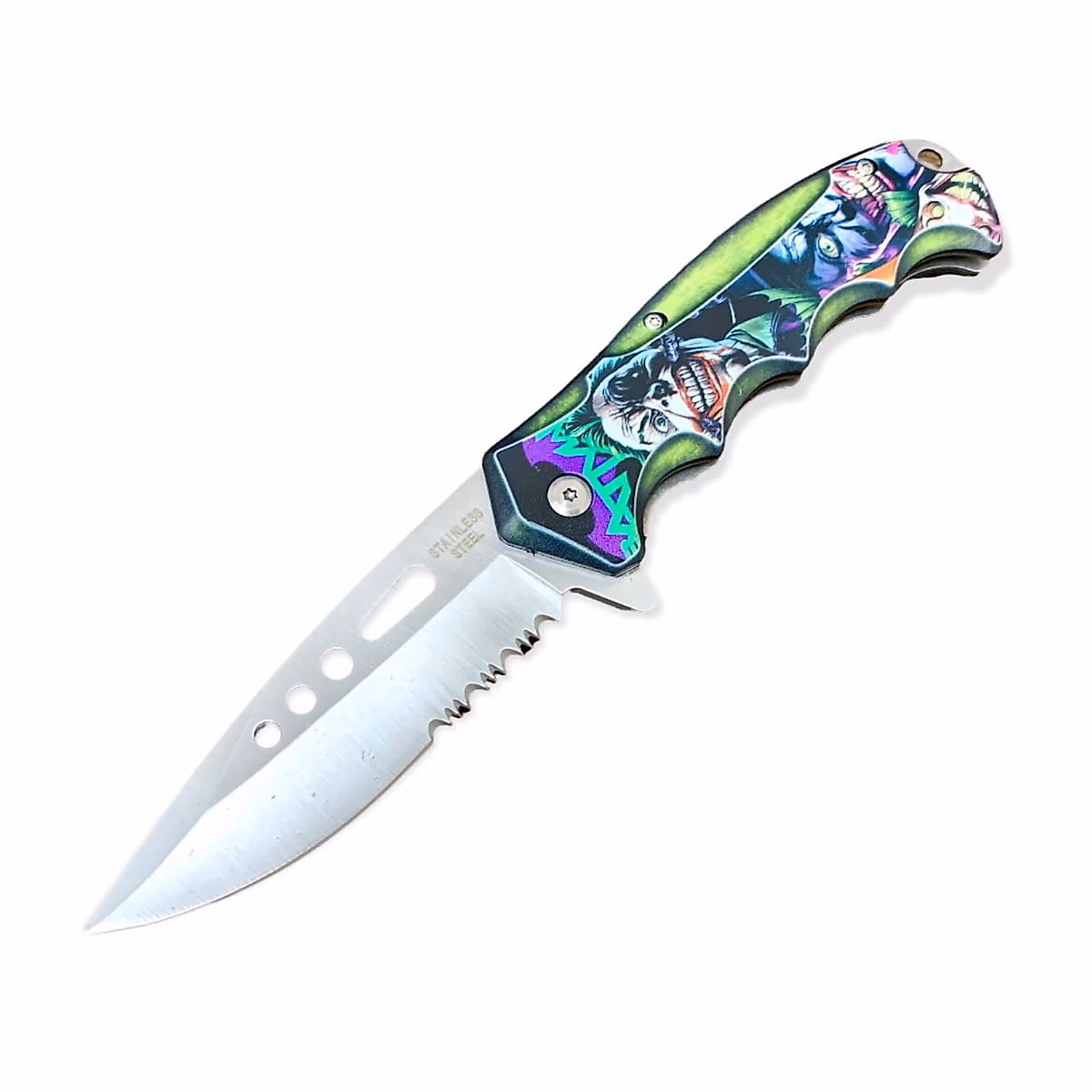 Pocket Knife Joker Super Knife Spring Assisted Open 8.5" Green Handle