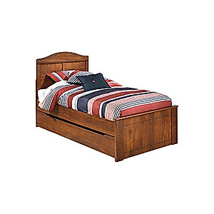 Signature Design by Ashley Wooden Mattress Support Bunkie Board Roll Slat with Nylon Cord, Twin, Beige