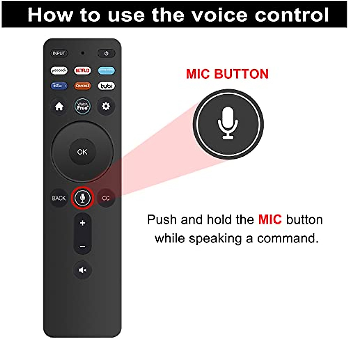 New Replacement Voice Remote Control XRT260 fit for Vizio V-Series Smart TV V756-J03 V756x-J03 V505C-J09 V705-J01 V705x-J03 V705-J03 V755-J04 V435-J01 V505-J01 V505-J09 V555-J01 V585-J01 V706-J03