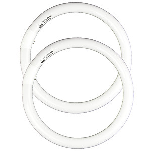 CHKADAWA FC12T9/CW 32W Cool White Round Fluorescent Light Bulb, 12 Inch T9 32 Watts Circular Bulbs, 12'' FCL 32 Circline Bulb 4100K 841, G10q 4 Pin Prong Base, 2 Pack