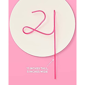 xo, Fetti 21st Birthday Party XL Pink 21 Straw | Bday Decorations, Finally 21, Birthday Girl Gift