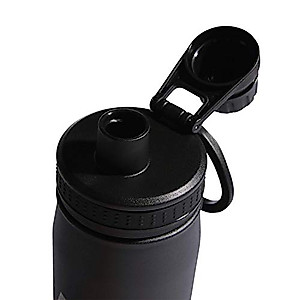 adidas 600 ML (20 oz) Water Bottle, Hot/Cold Double-Walled Insulated 18/8 Stainless Steel, Black/Silver Metallic, One Size