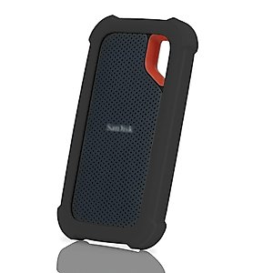 LEFXMOPHY Case Cover Replacement for SanDisk Extreme Portable New Generation SDSSDE61 500GB 1TB 2TB 4TB External SSD, E61 Soft Silicone Portective Skin Sleeve, Black