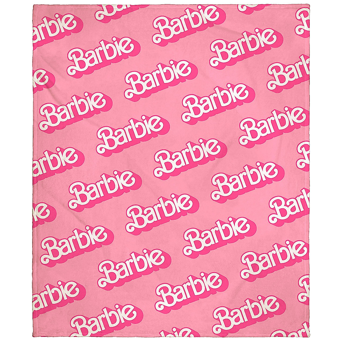 Mattel Barbie Logo On Repeat Soft Cuddly Plush Fleece Throw Blanket Wall Scroll
