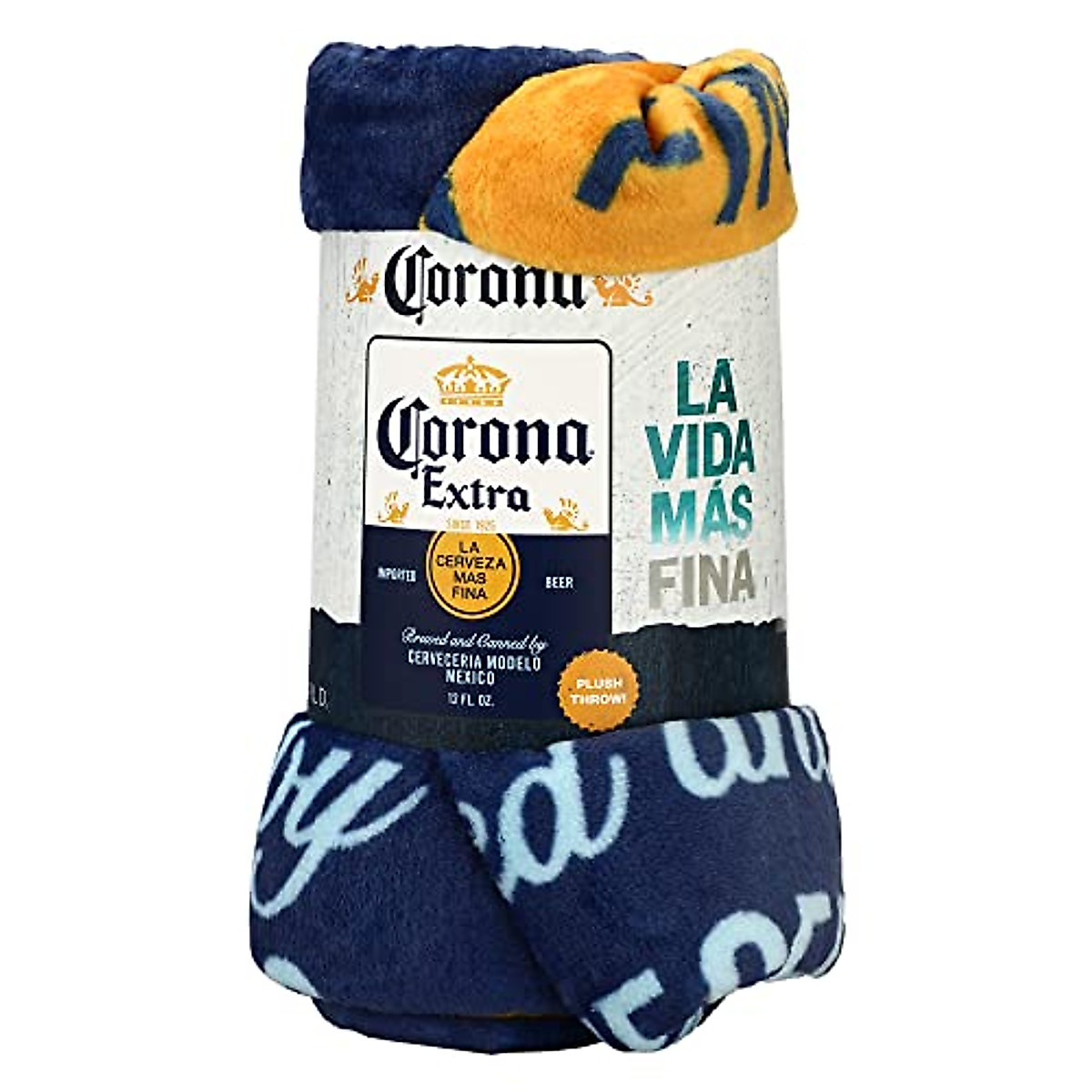 Bioworld Corona Extra Beer Label Throw Blanket
