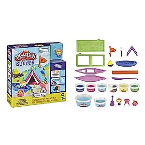 Play-Doh Builder Camping Kit Building Toy for Kids 5 Years and Up with 8 Cans of Non-Toxic Modeling Compound - Easy to Build DIY Craft Set