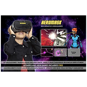 VR Headset + Math Games[multiplication subtraction etc] Virtual Games: Gift for Boys & Girls. Cool Educational Toys for Kids ages 5 6 7 8 onwards. Virtual Reality Learning Resources Grade 1 2 3 4 to 8