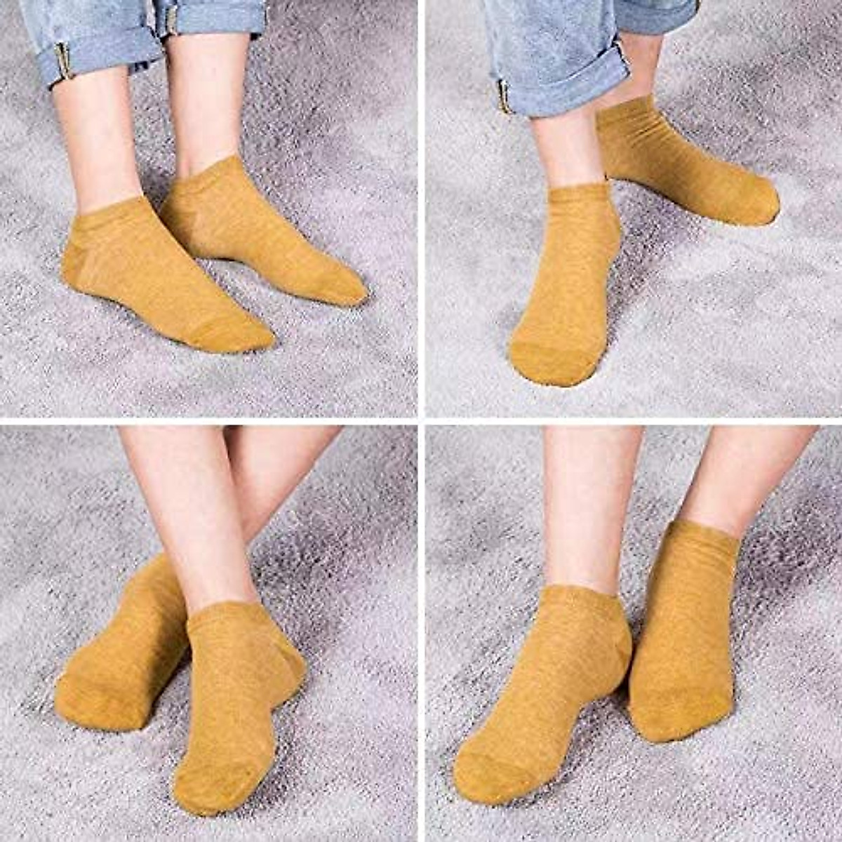 MAGIARTE Womens Ankle Socks Soft Pure Cotton Low Cut Athletic Casual Mutil Color No Show Socks for Women 6-Pack (color#00M)