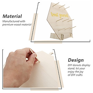 BESTOYARD 2 Sets Wooden Donut Stand Donut Display Easel Stand Donut Board Dessert Display Stand Donut Stand Wedding Doughnut Rack Donuts Stand Donut Stand for Bakery Baby Buffet Table Frame