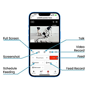 LUSIMPO Automatic Dual Pet Feeder with 1080P HD Camera for 2 Dogs/Cats, Double Bowls, Dog/Cat Feeder with Camera, Free App Control, Scheduled Feeding, Auto Night Vision, Extra Large Food Capacity 7L
