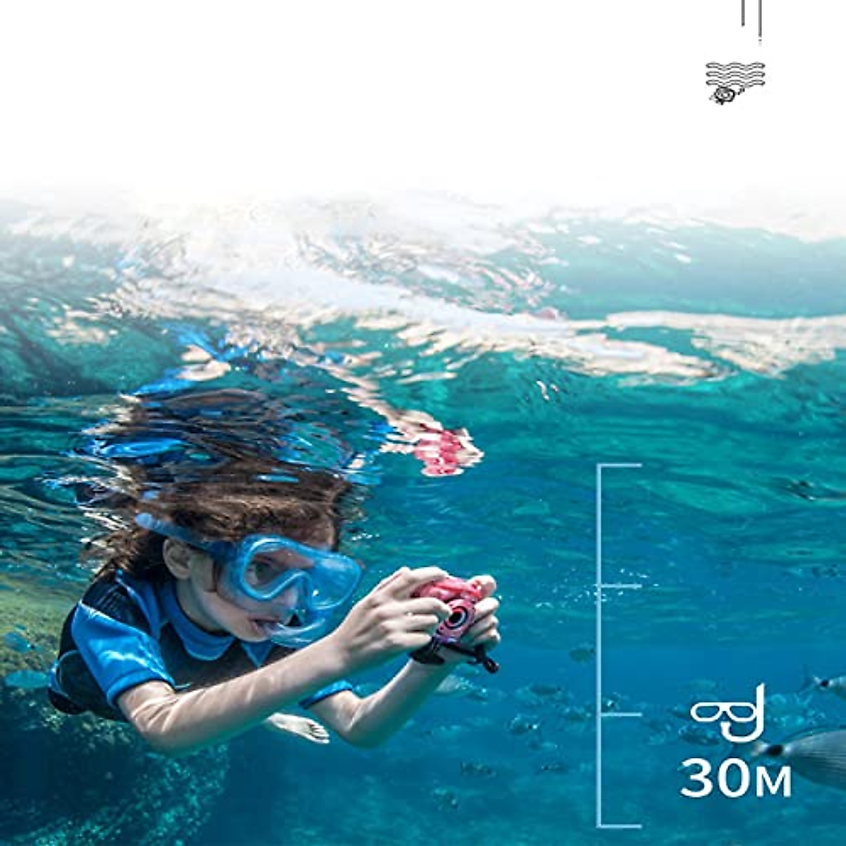 Rehomy Waterproof Camera for Outdoor Sports 1080P Toddler Digital Camera with 2GB Memory Card