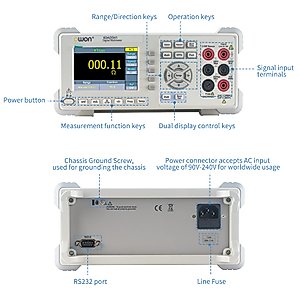 OWON XDM2041 Digital Multimeter with 3.7 inch (480x320) high Resolution LCD, 55000 Counts True RMS AC Voltage/Current Measurement,Support SCPI and Dual line Display Up to 65 Readings per Second