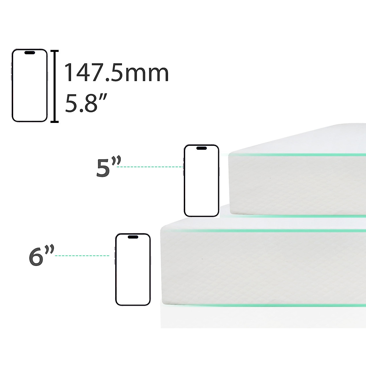 HWGEBY 6 Inch King Size Mattress, King Mattress Bamboo Charcoal Gel Infused Mattress, Green Tea Mattress Certipur US Certified, King Mattress in a Box Firm Mattress for Sleep and Pressure Relief